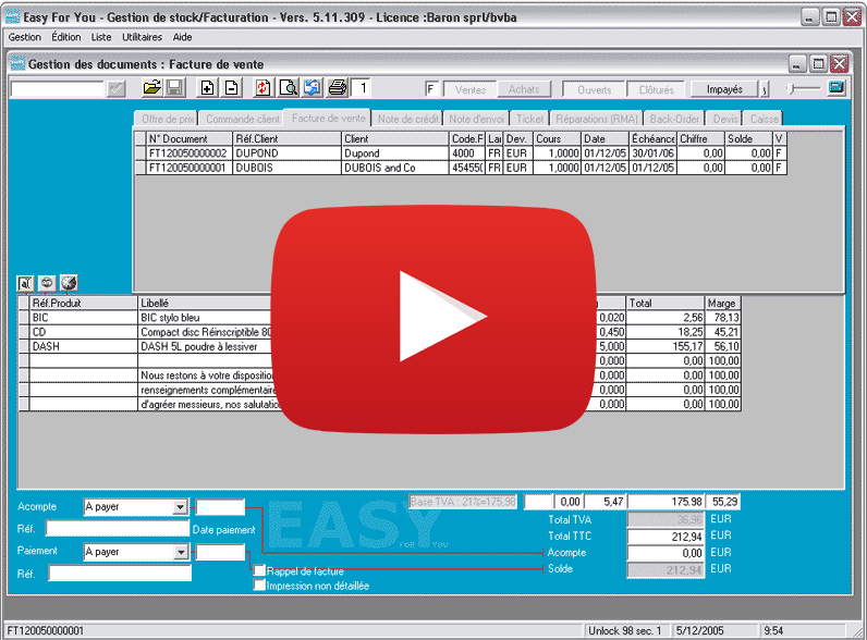 Formation EasyForYou video pour encodage commande client